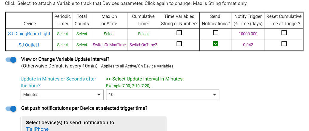 App: Device Tracker, Multiple Device On/Off Times, On Counts, Notifier ...