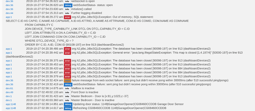 Hubitat Dashboard Errors Causing System To Become Unresponsive 🛎️ Get Help Hubitat