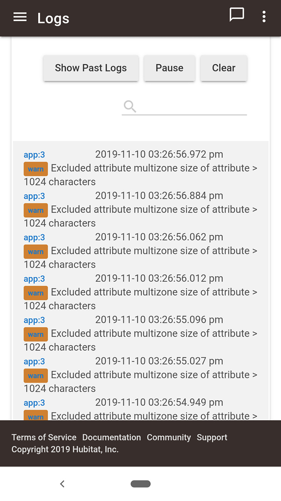 Dashboard Warning: Excluded multizone attribute 1024 characters - 🛎️ Get Help - Hubitat