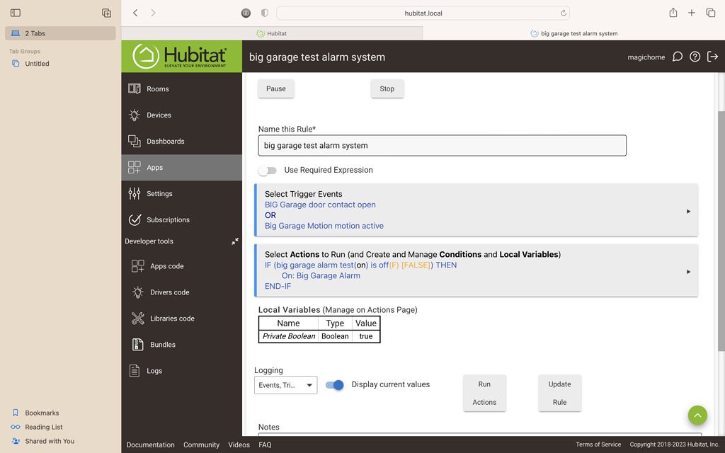 Can I have a little help with a alarm rule please - All things Rule Machine - Hubitat