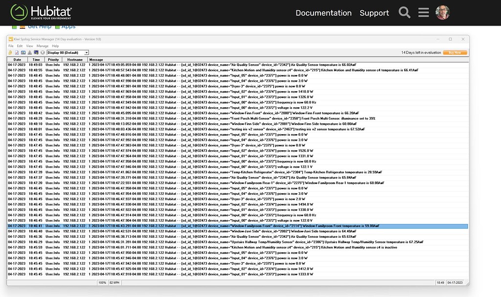 External logging - Apps - Hubitat