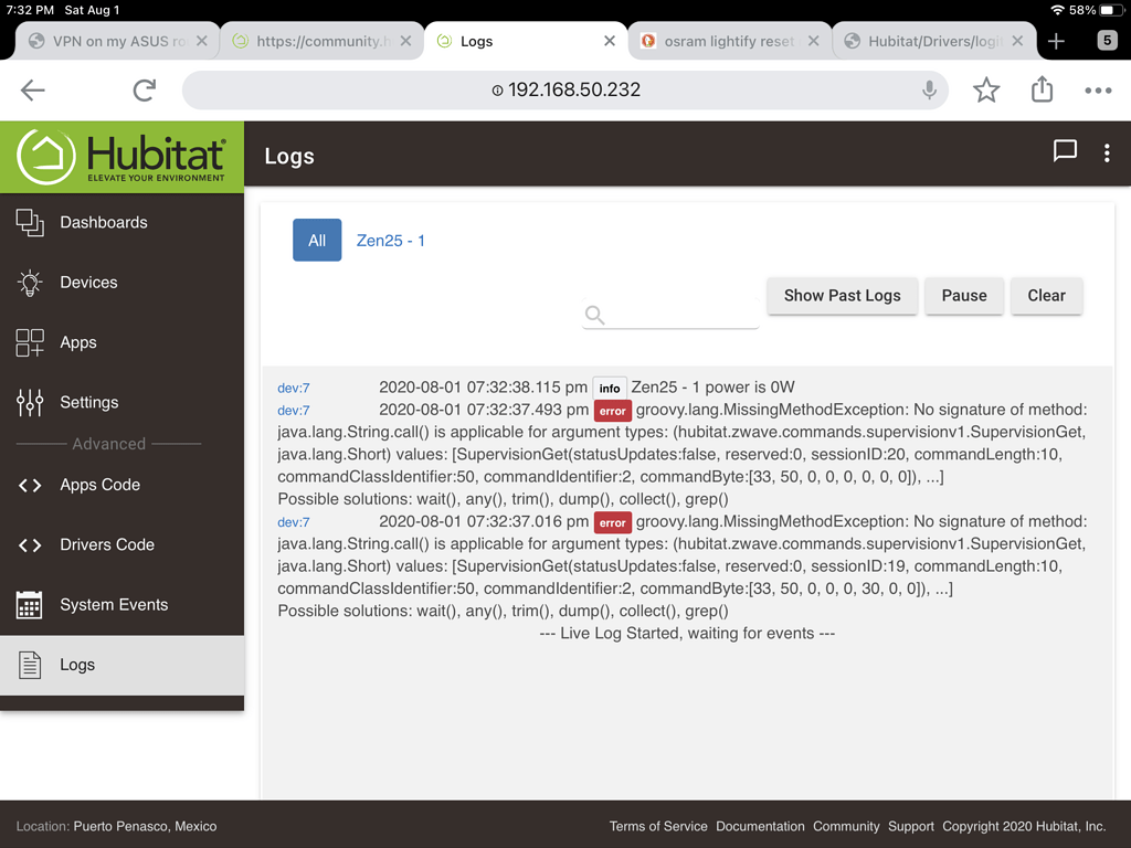 Zooz ZEN25 log errors - C7 - 🛎️ Get Help - Hubitat