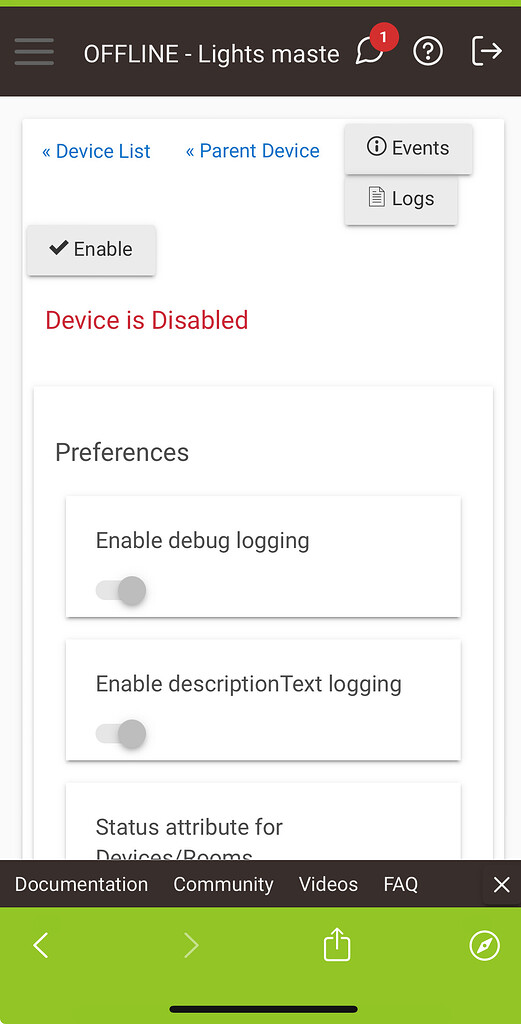 Enable child device for use with hub mesh - Devices - Hubitat