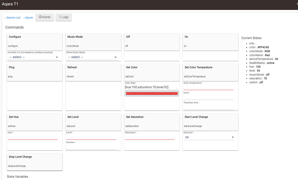 Control MusicMode on Aqara T1 - Actuator Command? - Devices - Hubitat
