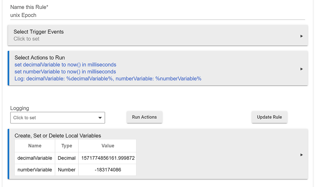 RM4 -> Current Time to Variable - 📐 Rule Machine® - Hubitat