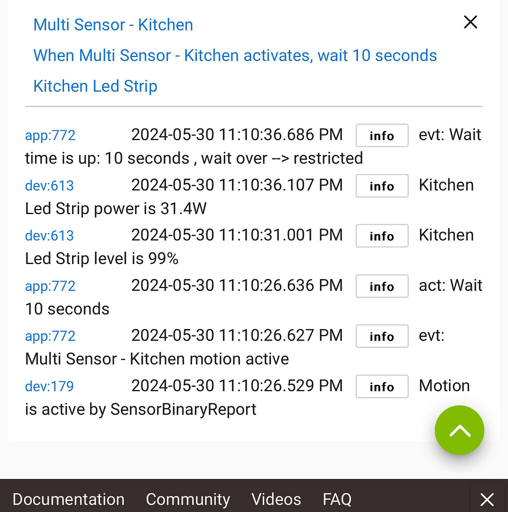 [2.3.9.142] basic rule with wait for without restrictions - Apps - Hubitat