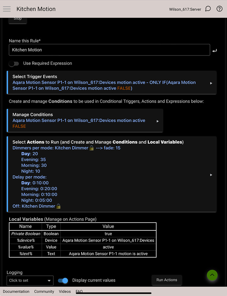2 questions. One RM, one physical - Apps - Hubitat