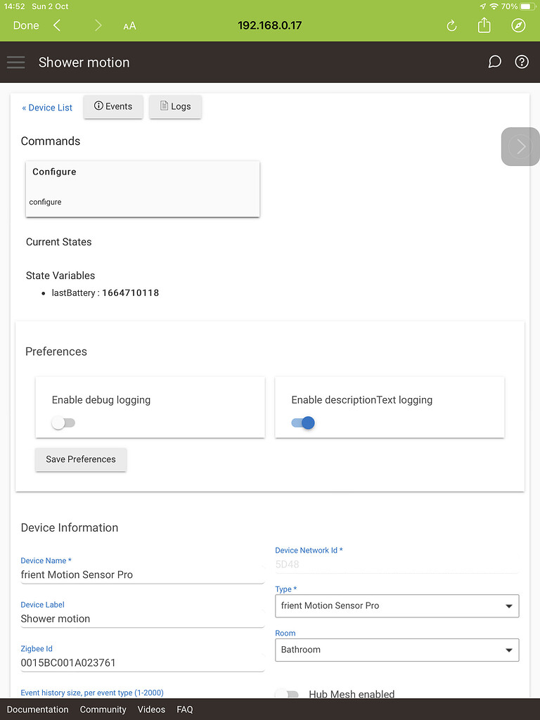 Frient motion sensor pro not pairing correctly - Devices - Hubitat