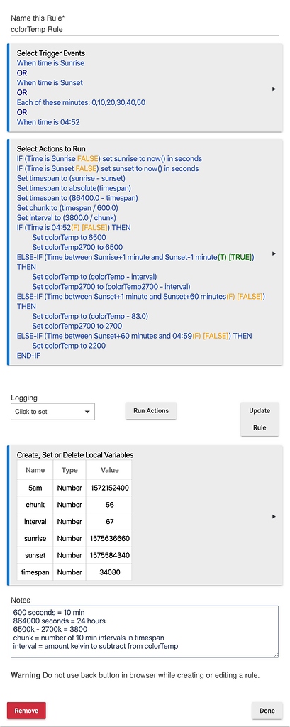 RM Example: Circadian Color Temperature - Rules Examples - Hubitat