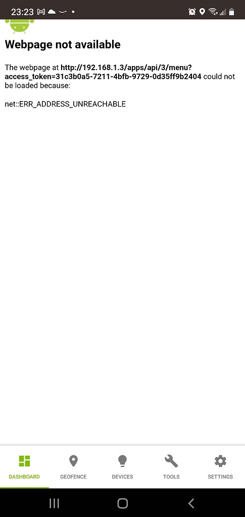 Can't access Dashboards on App. "web page not available" - 🛎️ Get Help ...