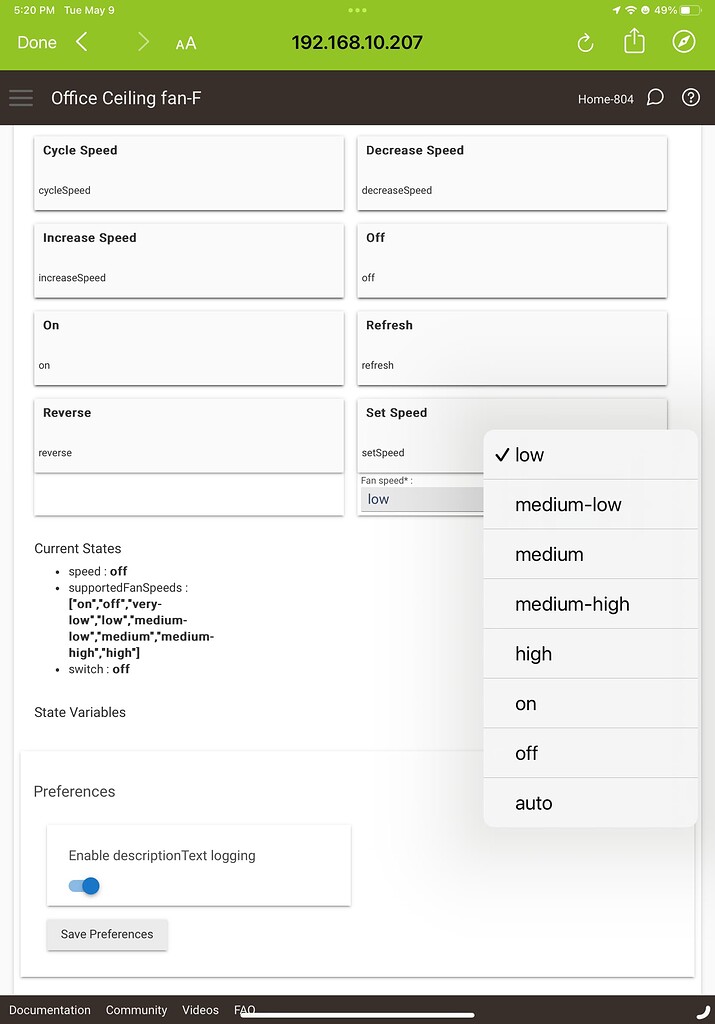 6 speed fan control via Bond Integration - Built-in Apps - Hubitat