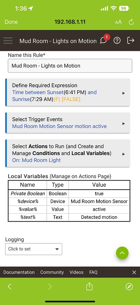 Time Based required expression stopped functioning - 📐 Rule Machine® - Hubitat
