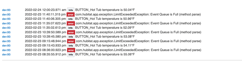 Limit exceeded - Devices - Hubitat