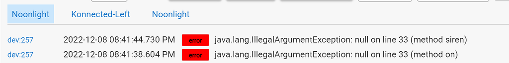 Noonlight - Konnected - java.lang.IllegalArgumentException: null on line 33 - Apps - Hubitat