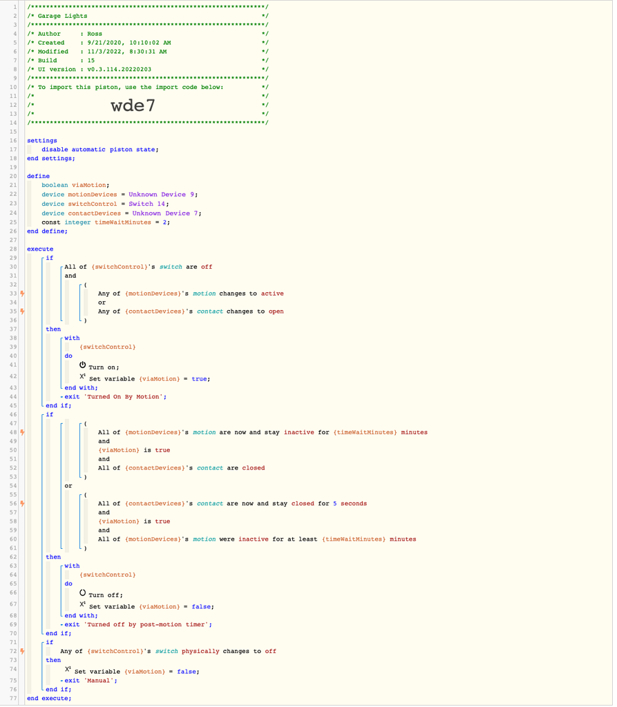 WebCoRE Piston stopped working, need help - webCore - Hubitat