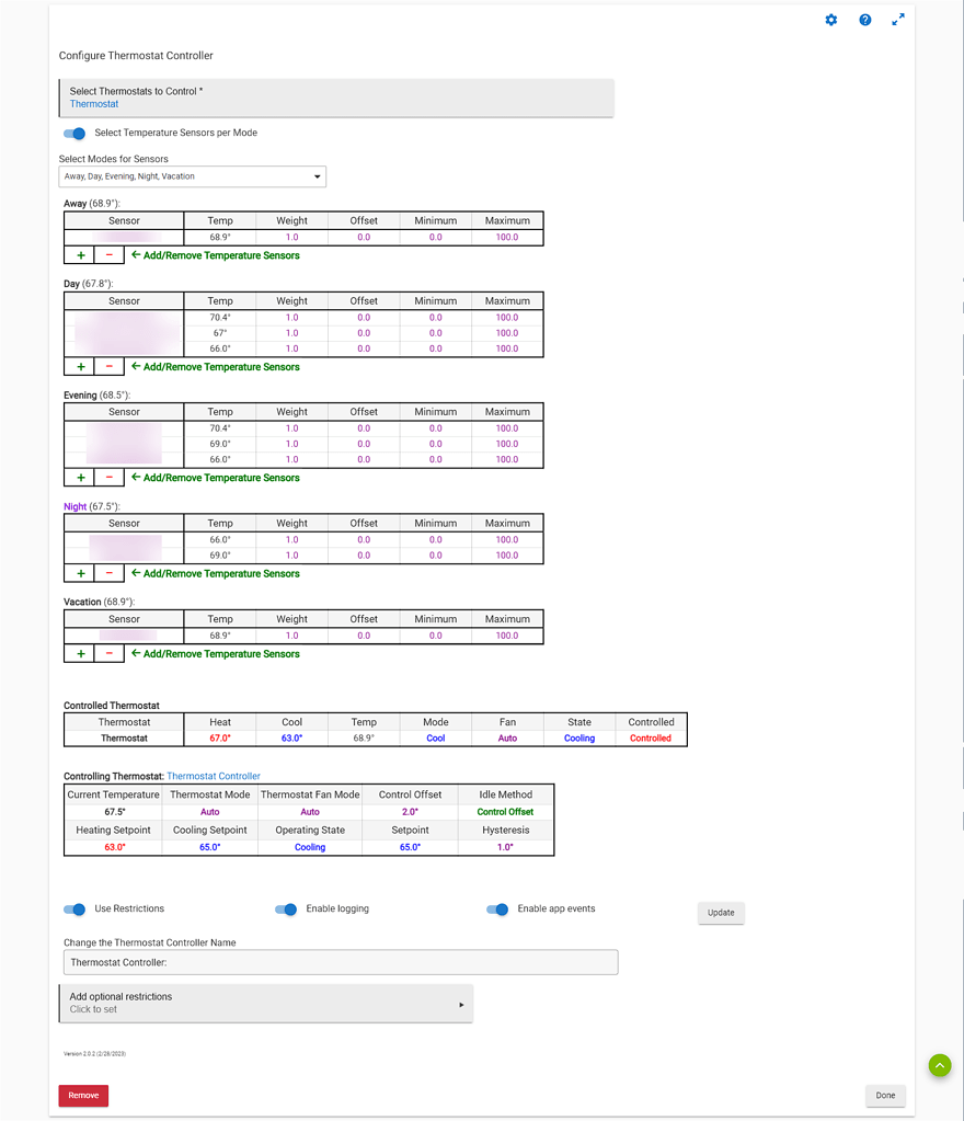 Rule Machine to adjust Thermostat Scheduler based on Global Variable "Target Daytime Temp" - All ...