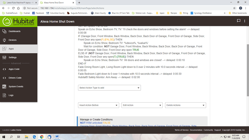 Check/Correct Contact Sensors - 📐 Rule Machine® - Hubitat