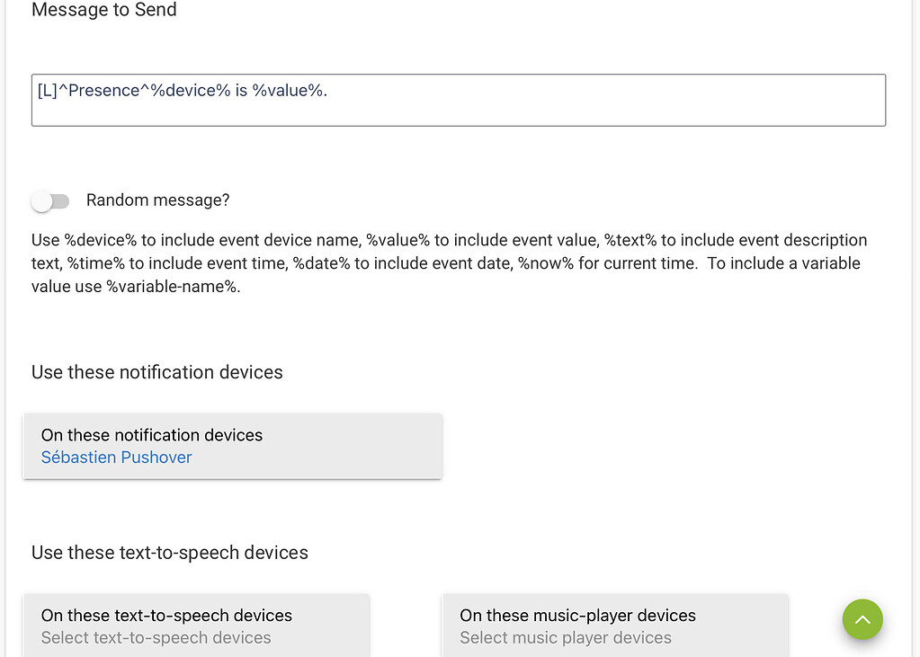 Notifications - More than one per action? - 📐 Rule Machine® - Hubitat