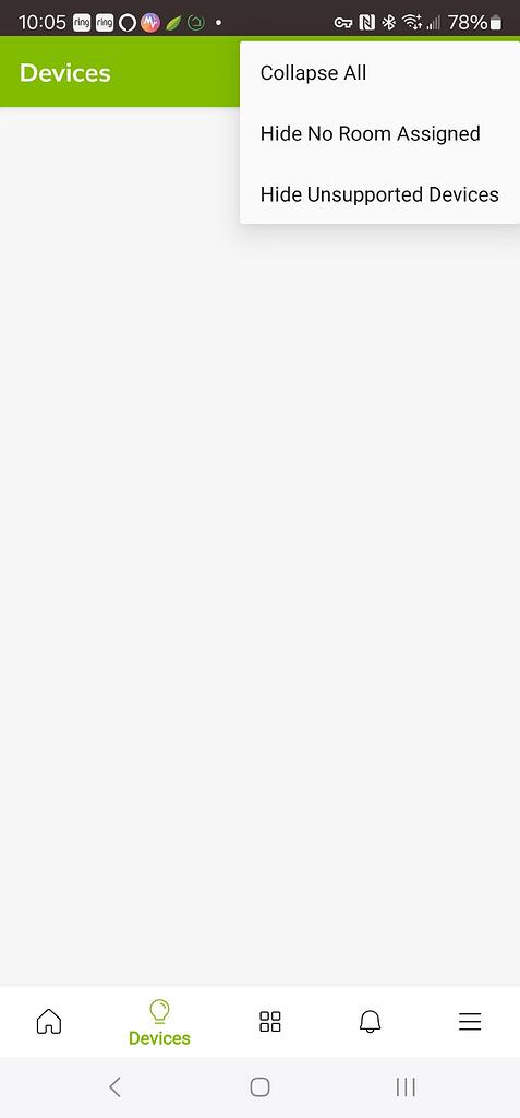 No devices showing up in Android device list - 📱 Mobile Apps - Hubitat