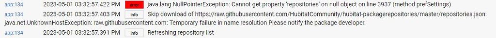 Getting an error opening Hubitat Package Manager - Apps - Hubitat
