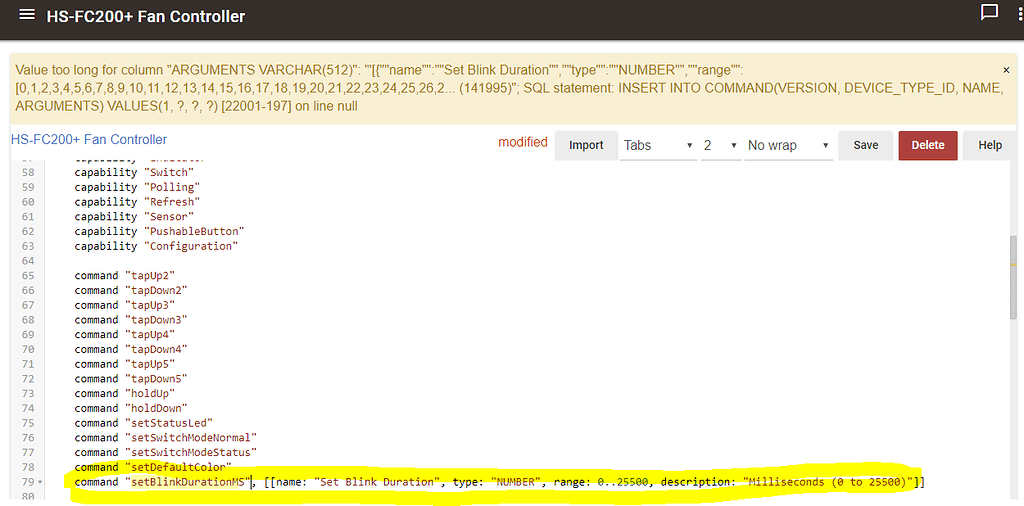 Device Driver Command With Parameter Range In Map Not Saving 🚧