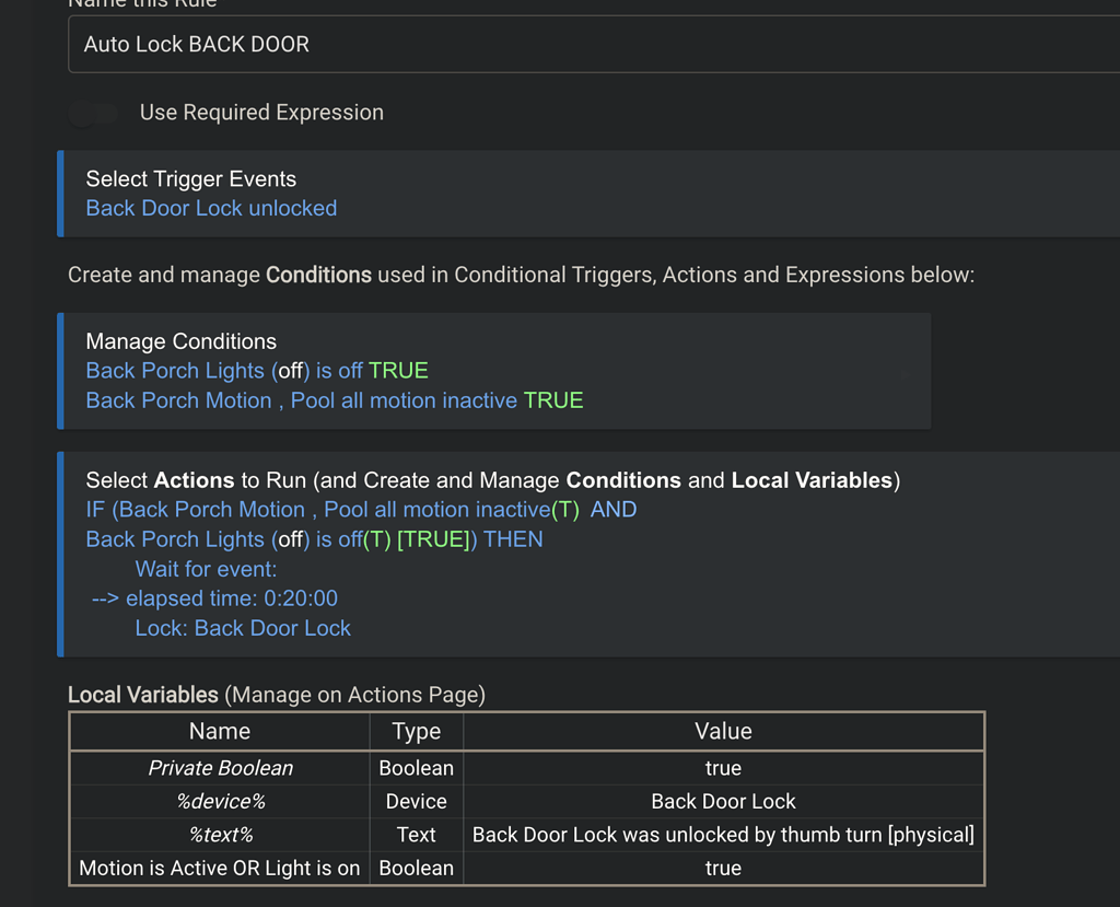 Rule- Door Lock Not performing task - 📐 Rule Machine® - Hubitat