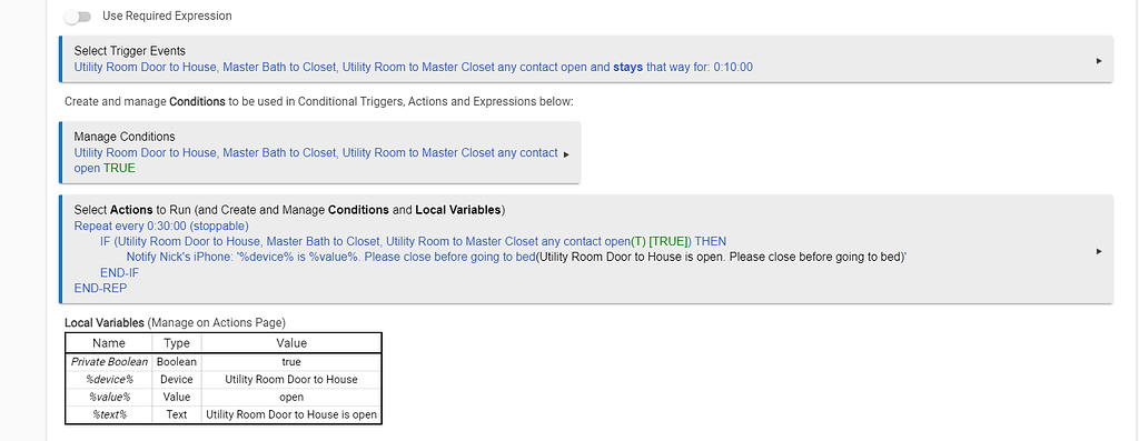 Repeat Rule: Contact Sensor - 📐 Rule Machine® - Hubitat