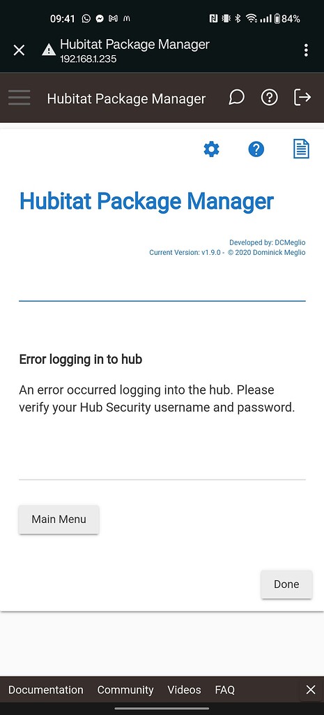 Hubitat Package Manager can't log in to hub - Hubitat Package Manager - Hubitat