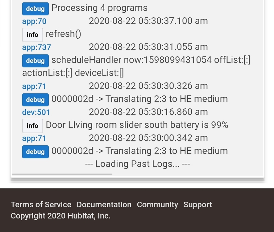 "Loading past logs..." message appears, but past logs don't load - 📢 ...