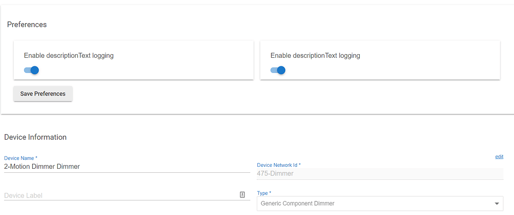 Two "Enable descriptionText logging" on device preferences - 🚧 Developers - Hubitat