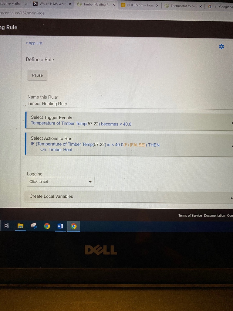 Temp Sensor controls outlet - 📐 Rule Machine® - Hubitat