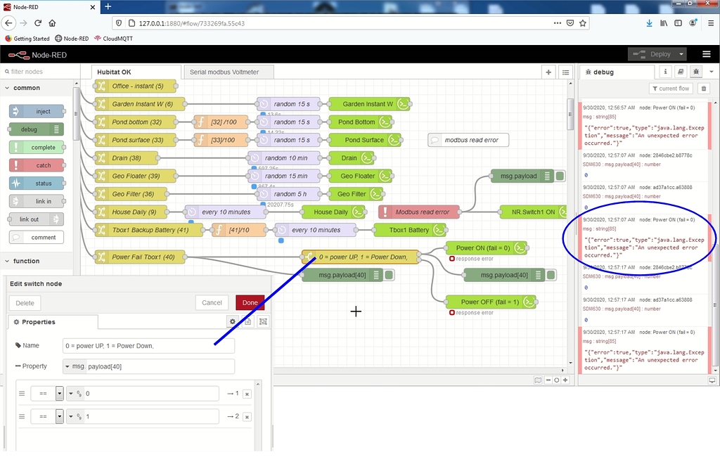Node Red Simple Switch Error Node Red Hubitat