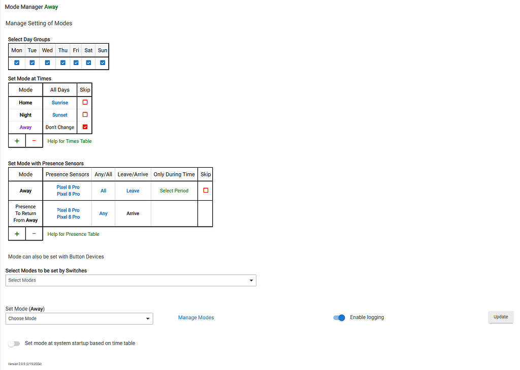 Mode Manager - Geofence home / away not working - Built-in Apps - Hubitat