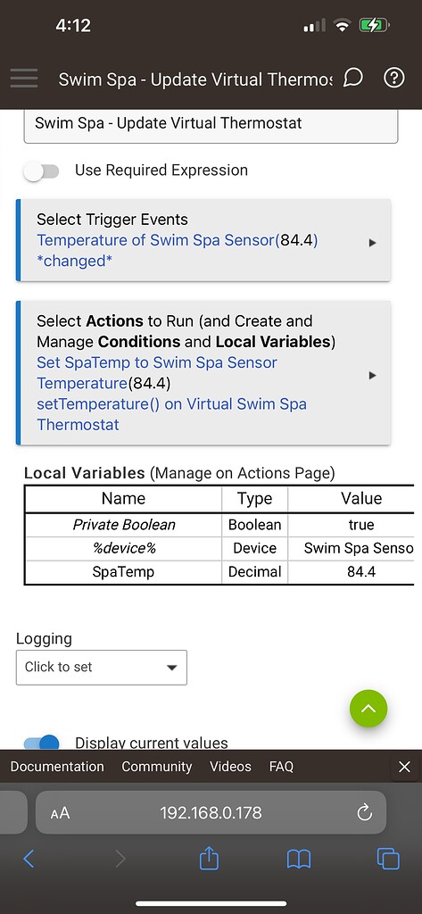 Update temp on virtual thermostat - Apps - Hubitat