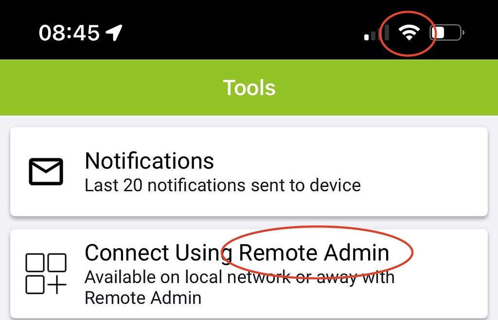 App Does Not Automatically Switch Between Local and Remote Admin - iOS ...