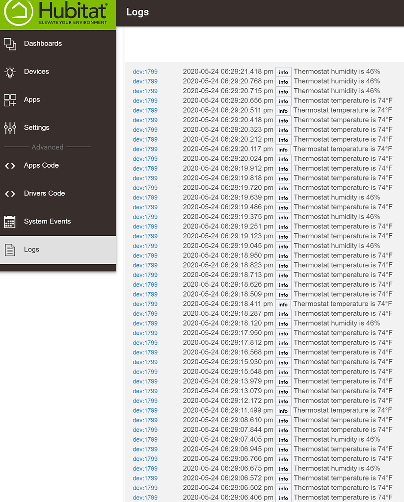 CT100 Plus - refresh causes pages and pages of update logs? How to ...