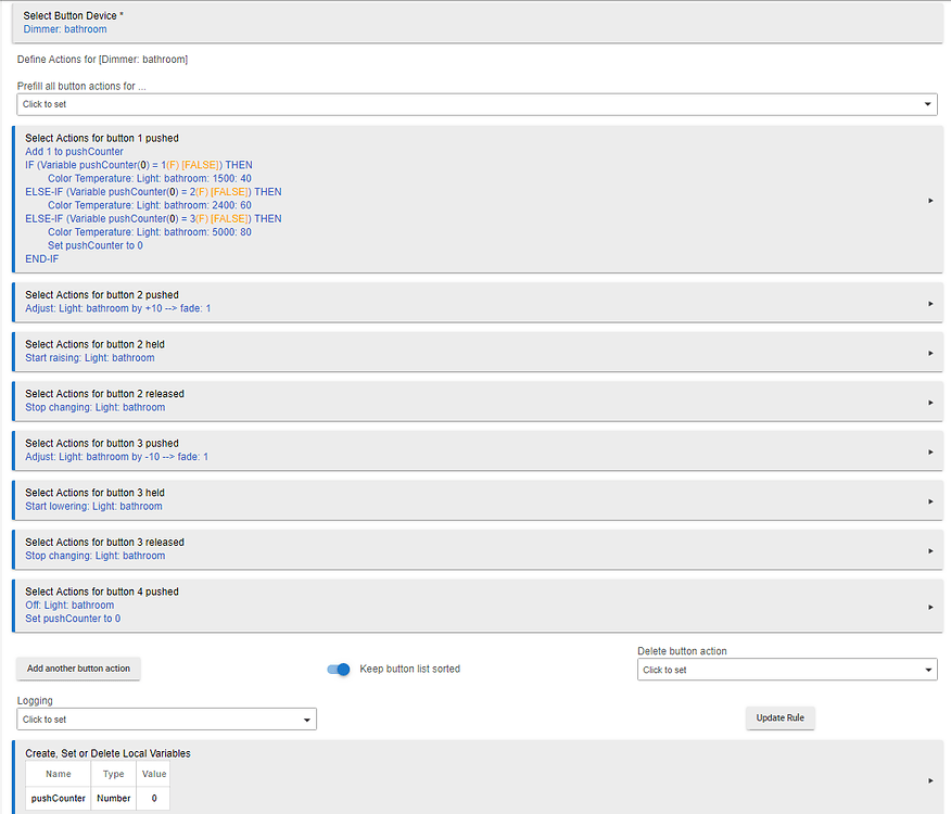 [How to] recreate Philips Hue Dimmer Switch functionality with RuleMachine - Rules Examples ...