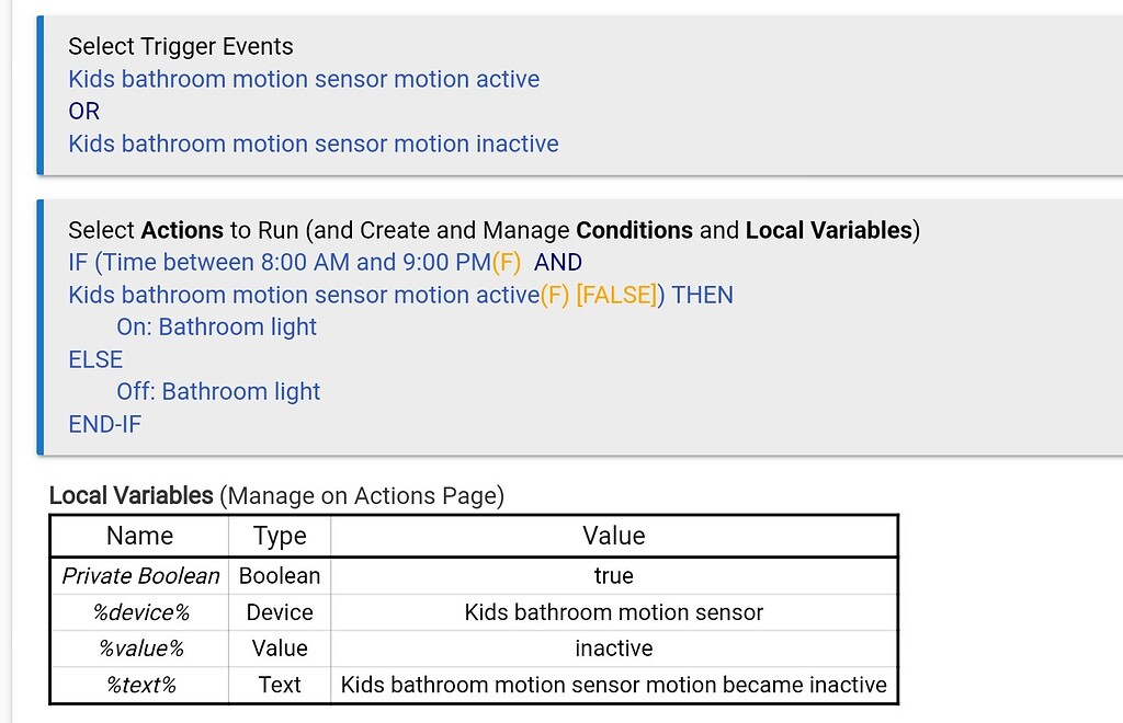 Rule machine code that doesn't work well - Novice Help - Hubitat