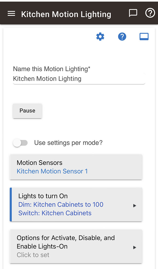 How to actually set dimmer level w Motion Lighting rule? - Rule Machine® - Hubitat