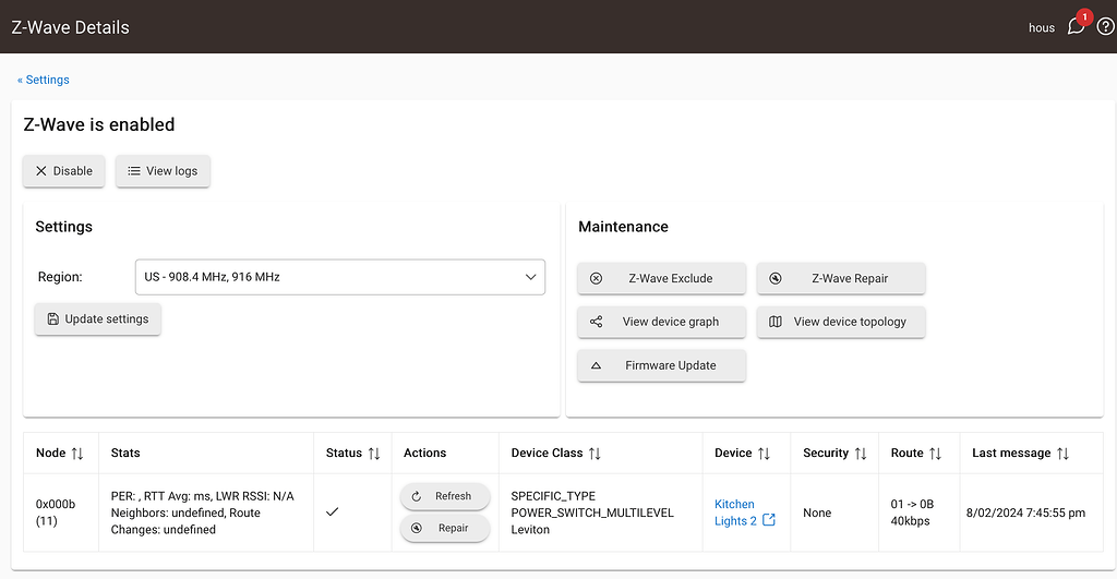 Zwave device has stopped working reliably - Leviton DZ6HD - Devices - Hubitat