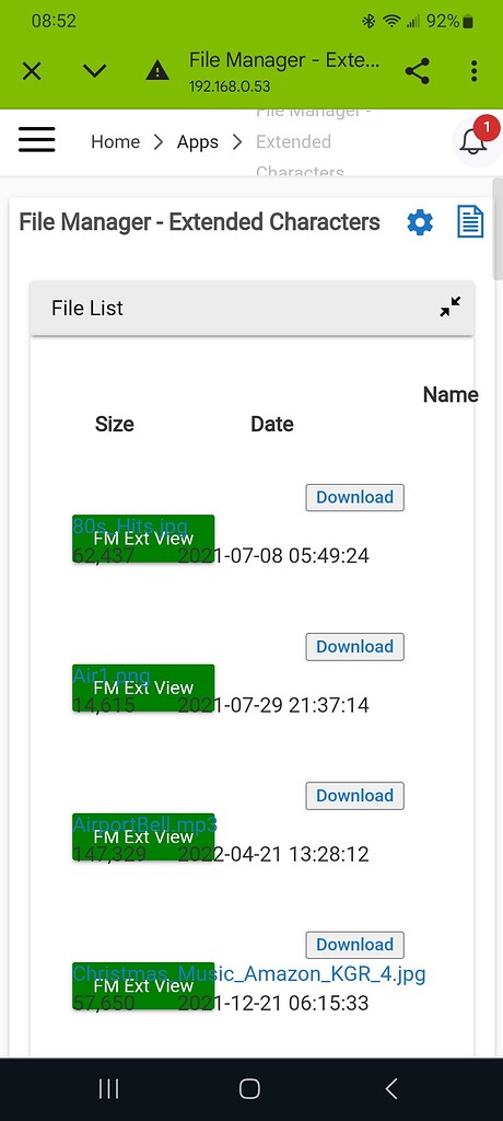 File Manager filenames obscured on phone? - Custom Apps - Hubitat