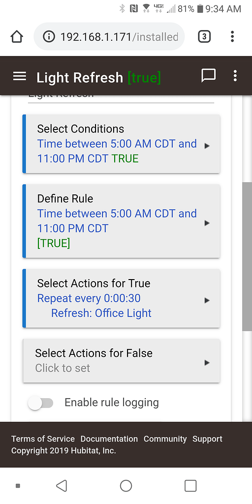 [Solved] Repeating Rule Quit Working - 📐 Rule Machine® - Hubitat