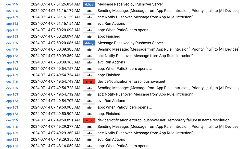 Pushover works sometimes? - 🛎️ Get Help - Hubitat