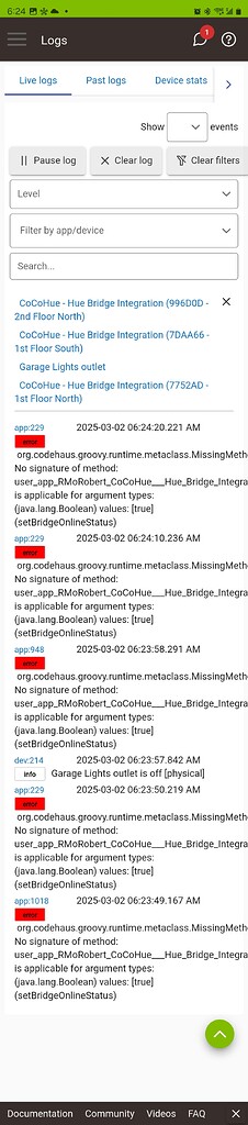 Cocohue integration error - Apps - Hubitat