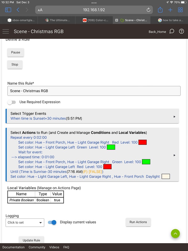Repeating HUE Rule Not Repeating - 📐 Rule Machine® - Hubitat