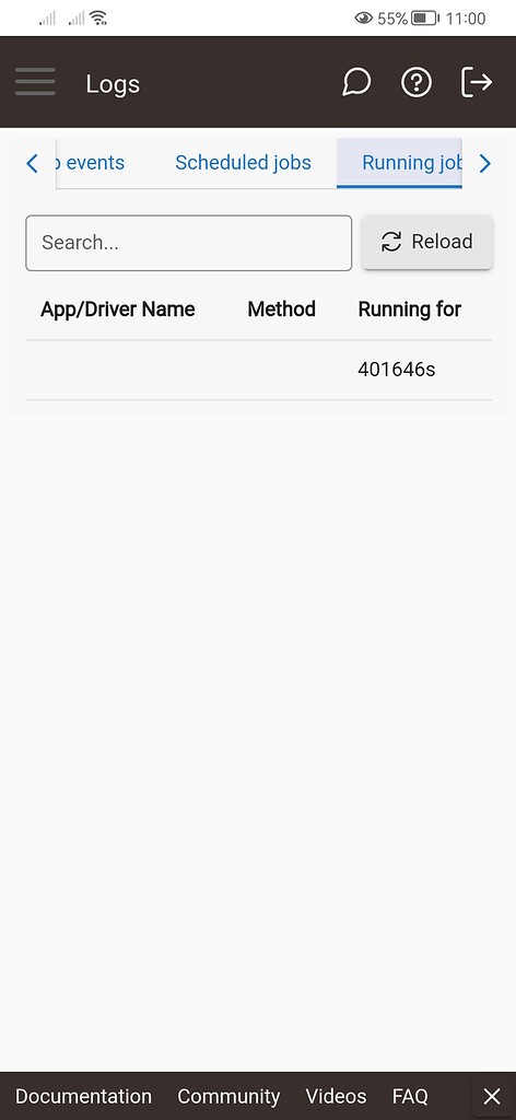 Blank running job - 🛎️ Get Help - Hubitat