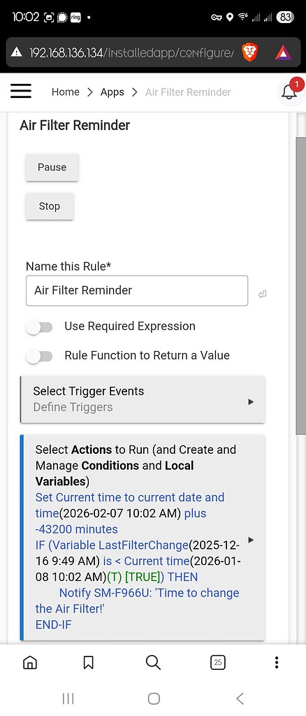 Unable to add trigger - Apps - Hubitat
