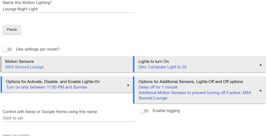Frustration With Motion And Mode Lighting App - All things Rule Machine - Hubitat