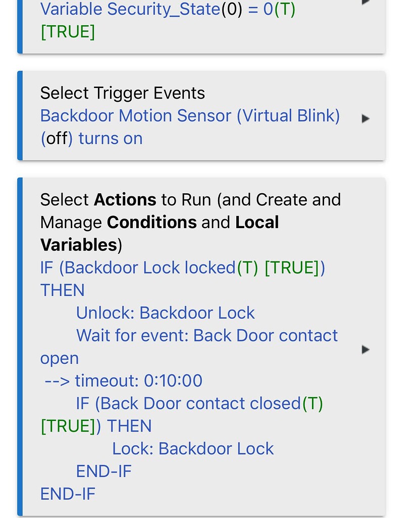 Lock Door - Rule Engine Routine - Apps - Hubitat