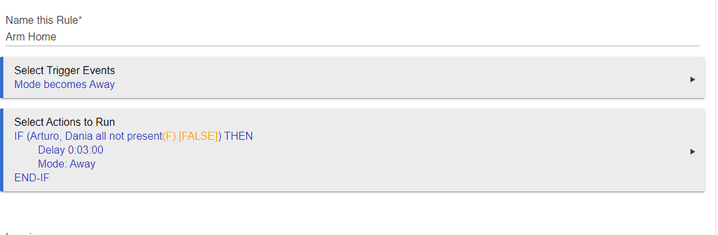 Away mode - Rules Examples - Hubitat